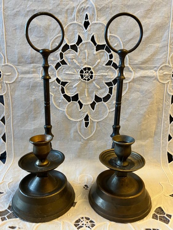 Paar antike Kerzenständer Bronze/ Messing | Kaufen auf Ricardo
