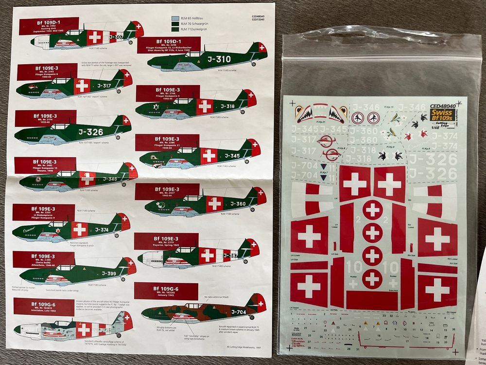 1/48 SWISS MESSERSCHMITT BF 109 Decals | Kaufen auf Ricardo