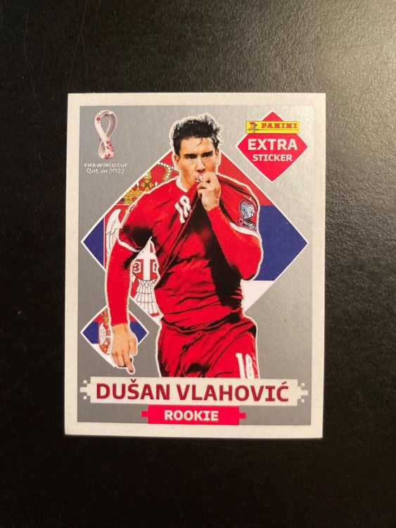 Panini WM 2022 Extra Sticker Dusan Vlahovic Rookie Silber | Kaufen auf ...