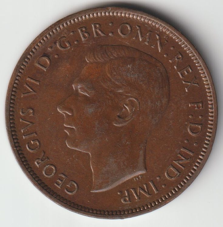 1937 One Penny George VI Britannia Bronze Münze GB Britannia | Kaufen ...