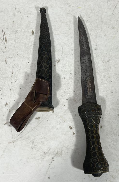Alter Osman Dolch mit verziertem Schaft und Leder Schlauf | Comprare su ...