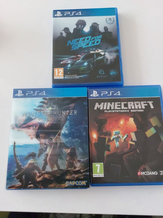 Need for speed + Minecraft + Monster Hunter Ps4 | Kaufen auf Ricardo