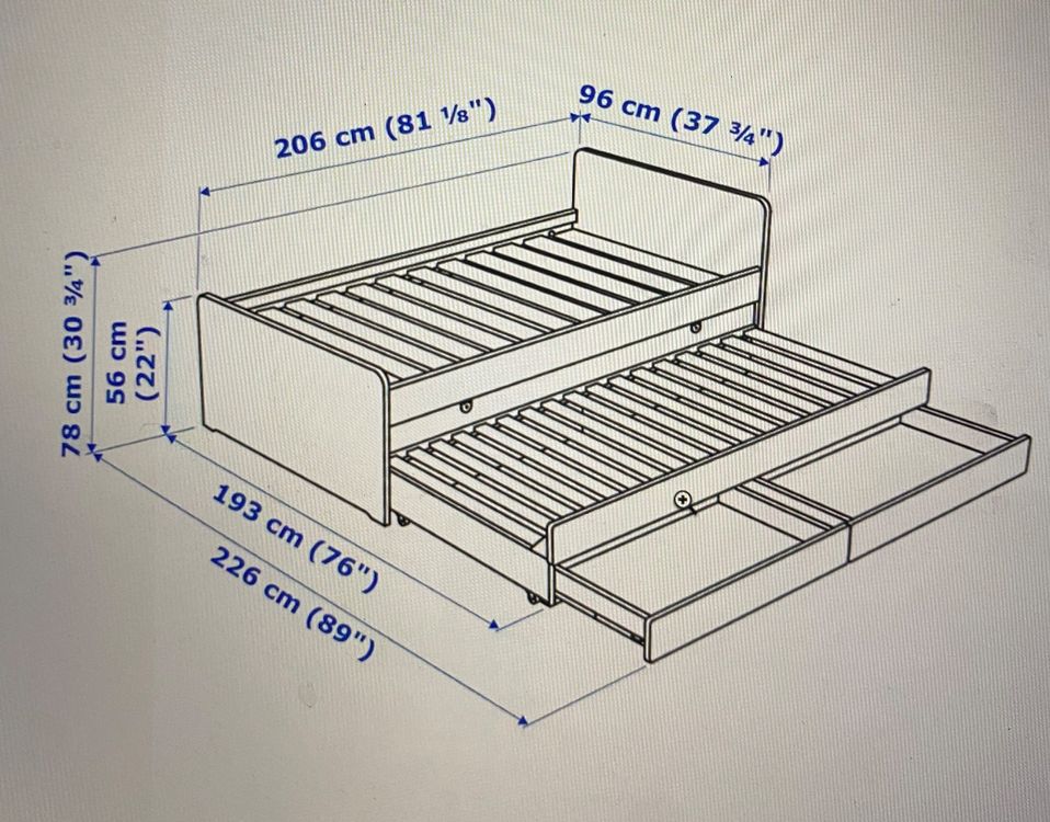 Släkt Ikea Bett mit Unterbett und Schubladen | Acheter sur Ricardo