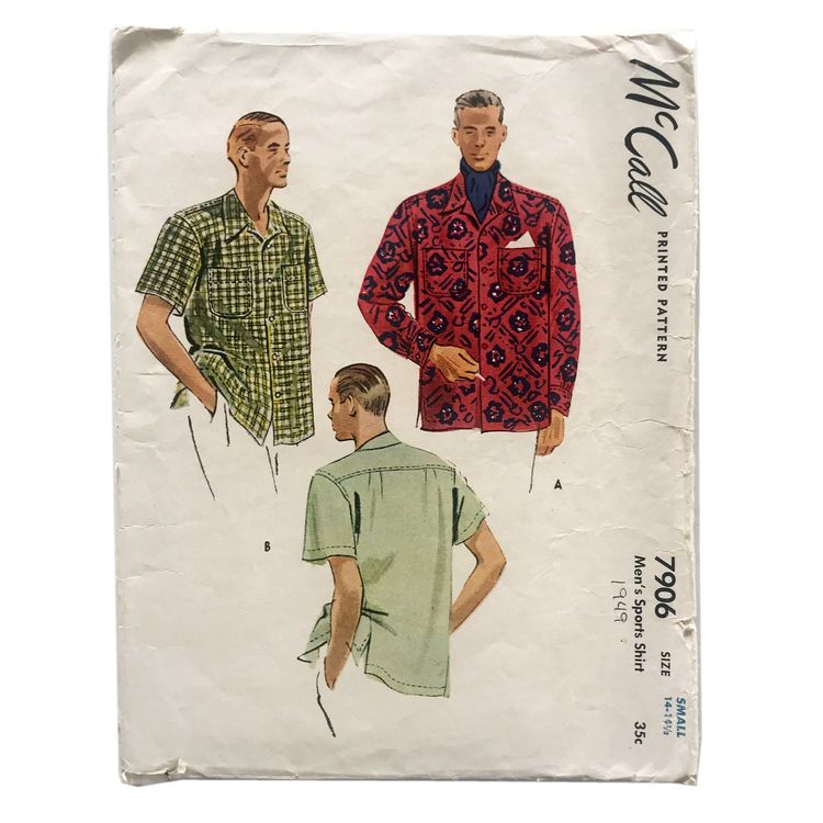 Schnittmuster MC CALL Gr. S Herrenhemd VINTAGE 1940s | Kaufen auf Ricardo