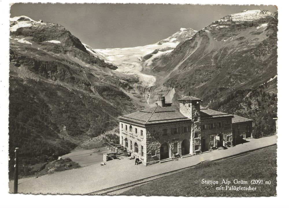 Alp Grüm - Station (GR) Rhätische Bahn - Palügletscher 1946 | Kaufen ...