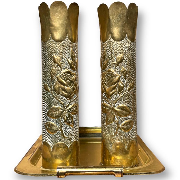 Antique WW1 Brass Artillery Trench Art Artillery Shell Vases | Kaufen ...