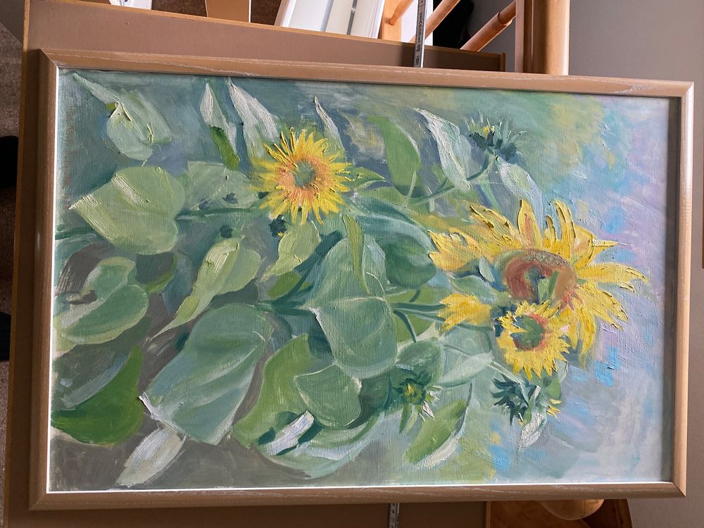 Sonnenblumen Gemälde von Hans Kasper Schwarz 1953 | Kaufen auf Ricardo