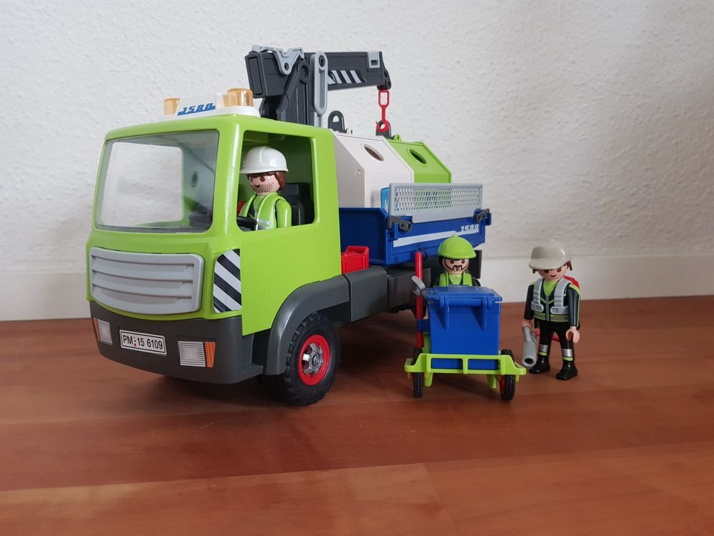 Playmobil LKW mit Container für Glas und mit Putztrupp | Acheter sur ...