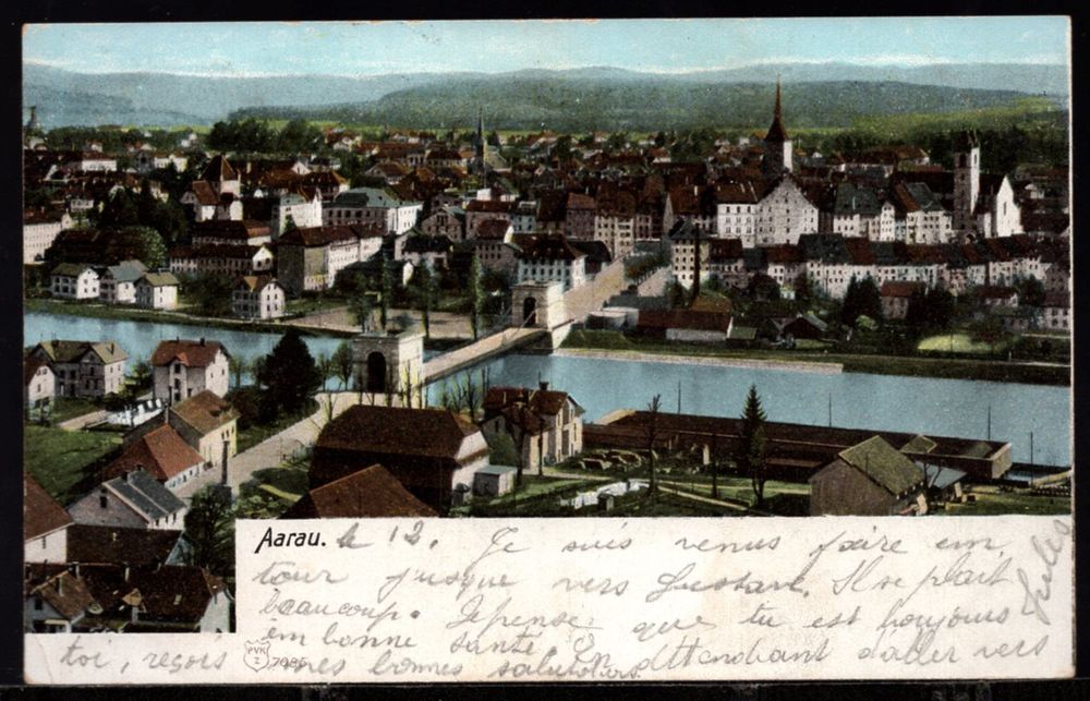 Aarau - Stadtansicht - Kettenbrücke 1906 | Kaufen auf Ricardo