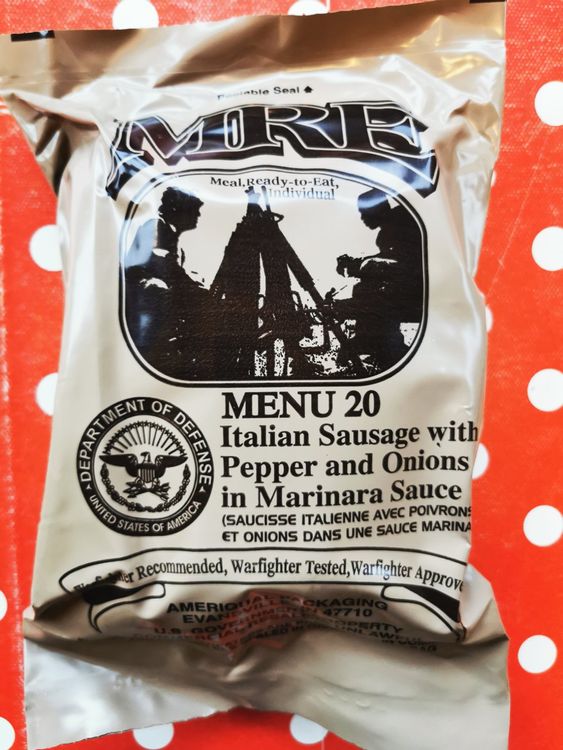 Original US Army MRE Menu #20 Italian Sausage Insp. 1/25 | Acheter sur ...