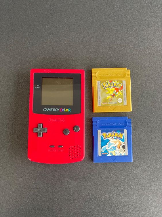 Gameboy Color Rot / Red Berry + Pokemon Gold & Blaue Edition | Kaufen ...