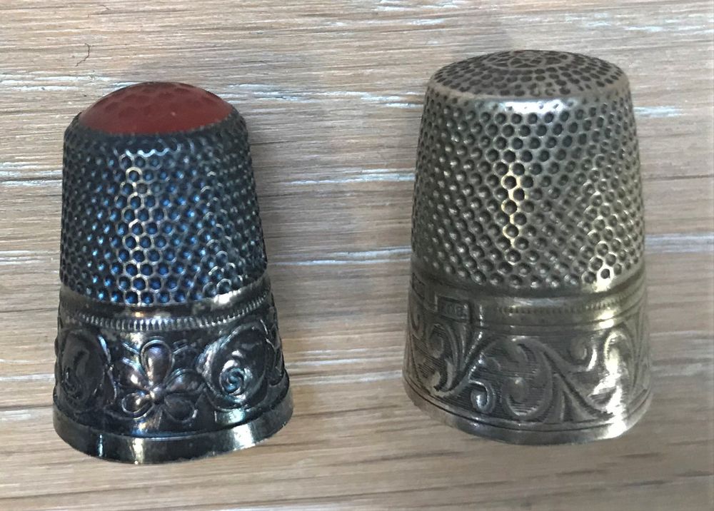 2 alte Fingerhüte 800 Silber antiker Fingerhut | Kaufen auf Ricardo
