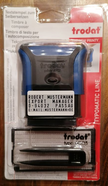 Trodat 4912 printy Typo Stempel, 4 Zeilen zum Selbersetzen | Kaufen auf Ricardo