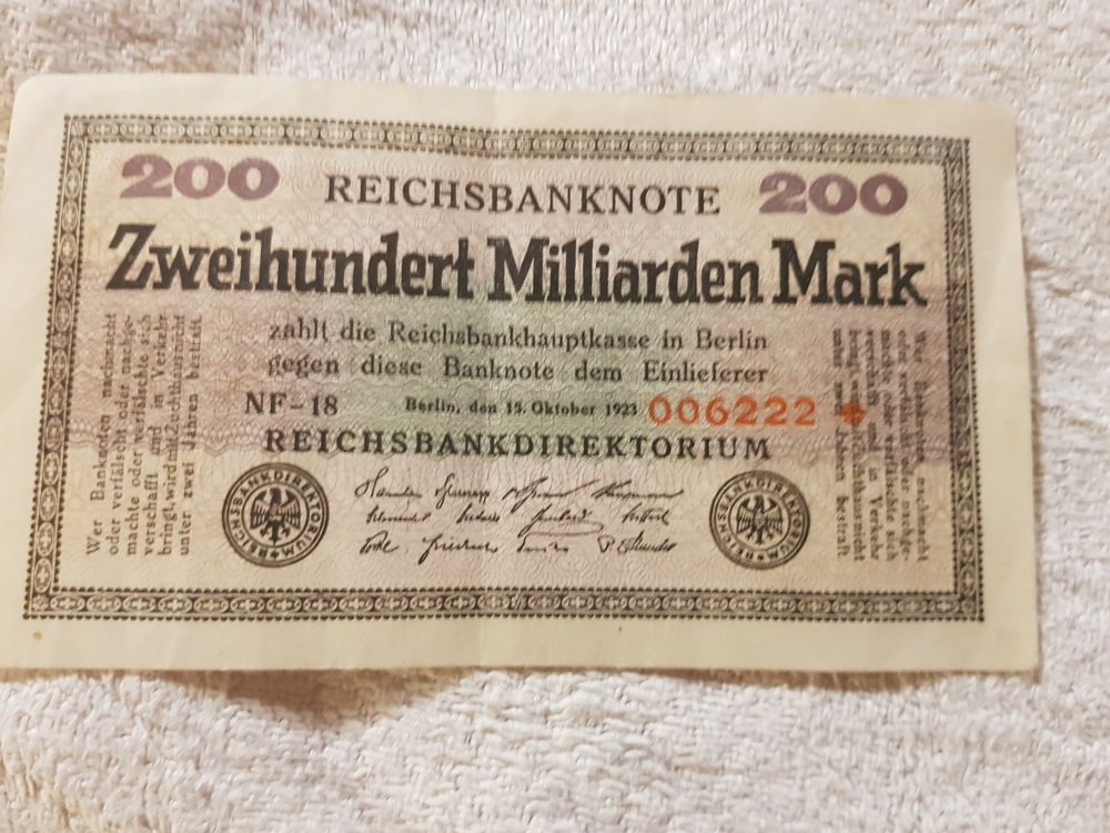 Reichsbanknote 200 Milliarden Mark 1923 | Kaufen auf Ricardo