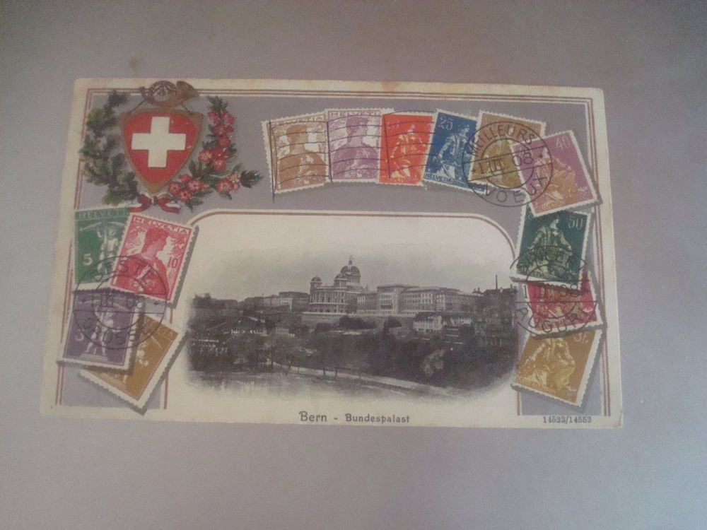Alte klassische Postkarte BERN Bundesplatz mit reliev | Kaufen auf Ricardo