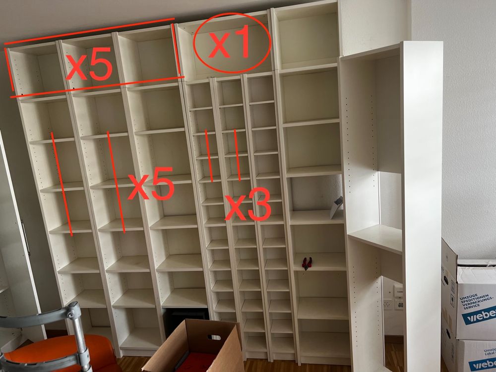 Schrank-Set IKEA BILLY x5 + GNEDBY x3 + x1 | Kaufen auf Ricardo