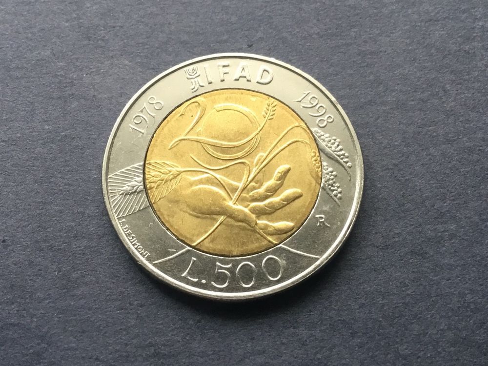 Sehr schöne 500 Lire IFAD 1998 | Kaufen auf Ricardo