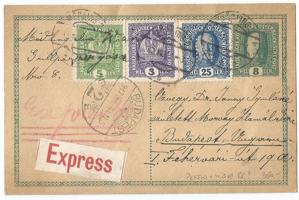 ** ÖSTERREICH: KARTE ALS EXPRESS NACH BUDAPEST 1917 ** | Kaufen auf Ricardo