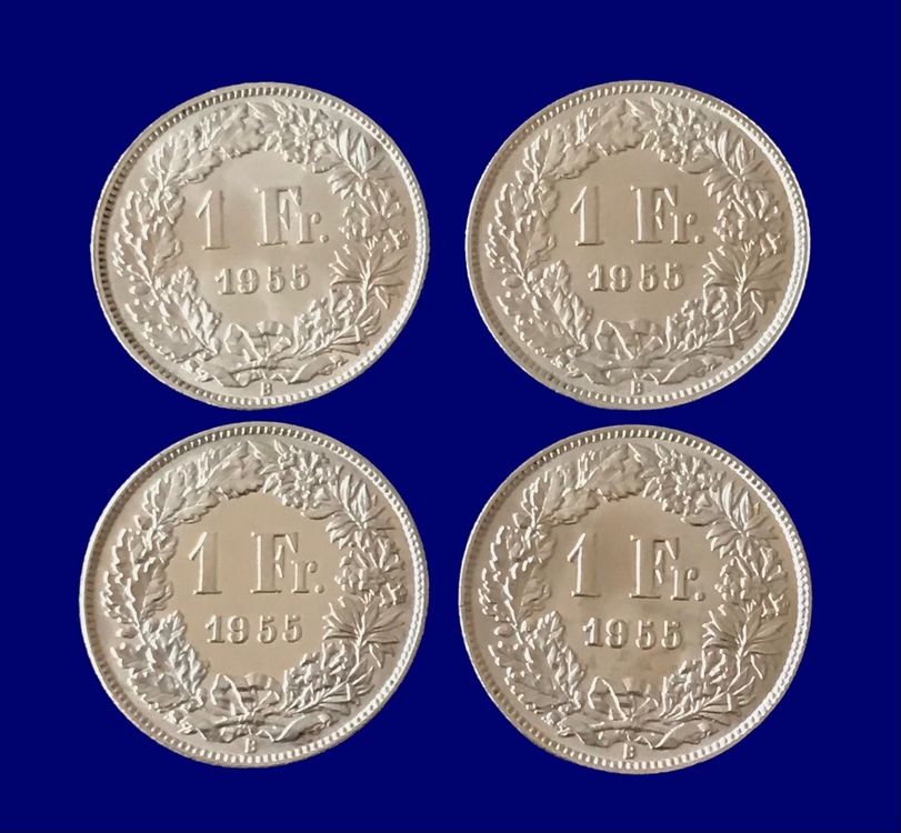 Schweiz 4 Stück 1 Franken Silber Jahrgang 1955 Top | Kaufen auf Ricardo