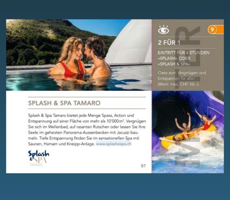 2 für 1 Eintritt Splash & Spa Tamaro | Kaufen auf Ricardo