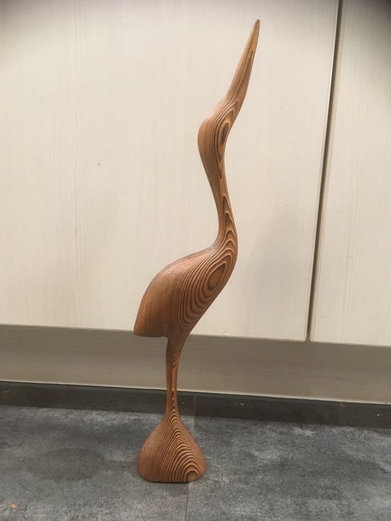 Statue, Kranich, Holz | Kaufen auf Ricardo