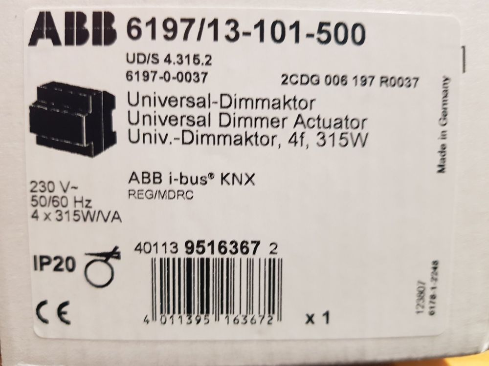 Dimmaktor universal 4fach KNX/EIB / ABB neu | Kaufen auf Ricardo
