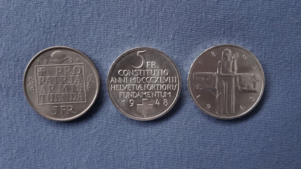 3x5 Fr Silber Gedenkmünzen 1936-1948-1963 ab nur 1 Fr !!! | Kaufen auf Ricardo
