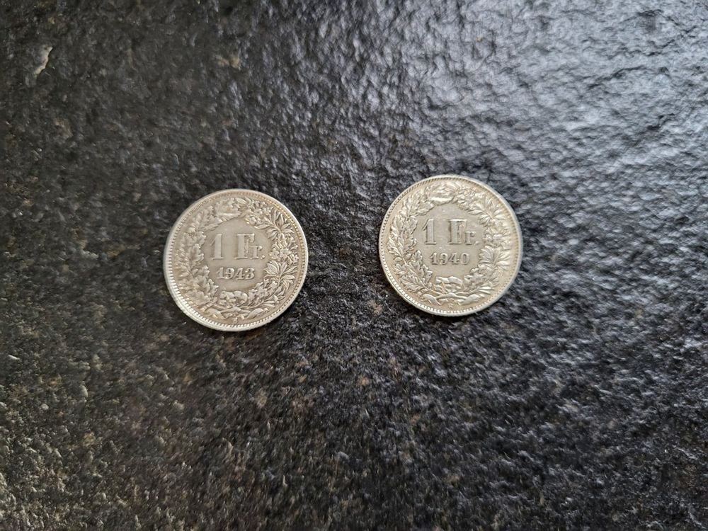 Silber Münze 2 x 1 Franken 1943 und 1940 | Kaufen auf Ricardo