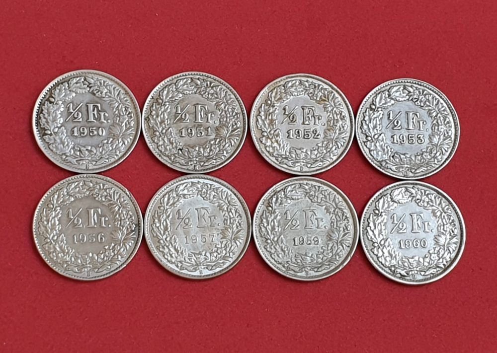 50 Rappen 1950,1951,1952,1953,1956,1957,1959,1960 „Silber“ | Kaufen auf ...