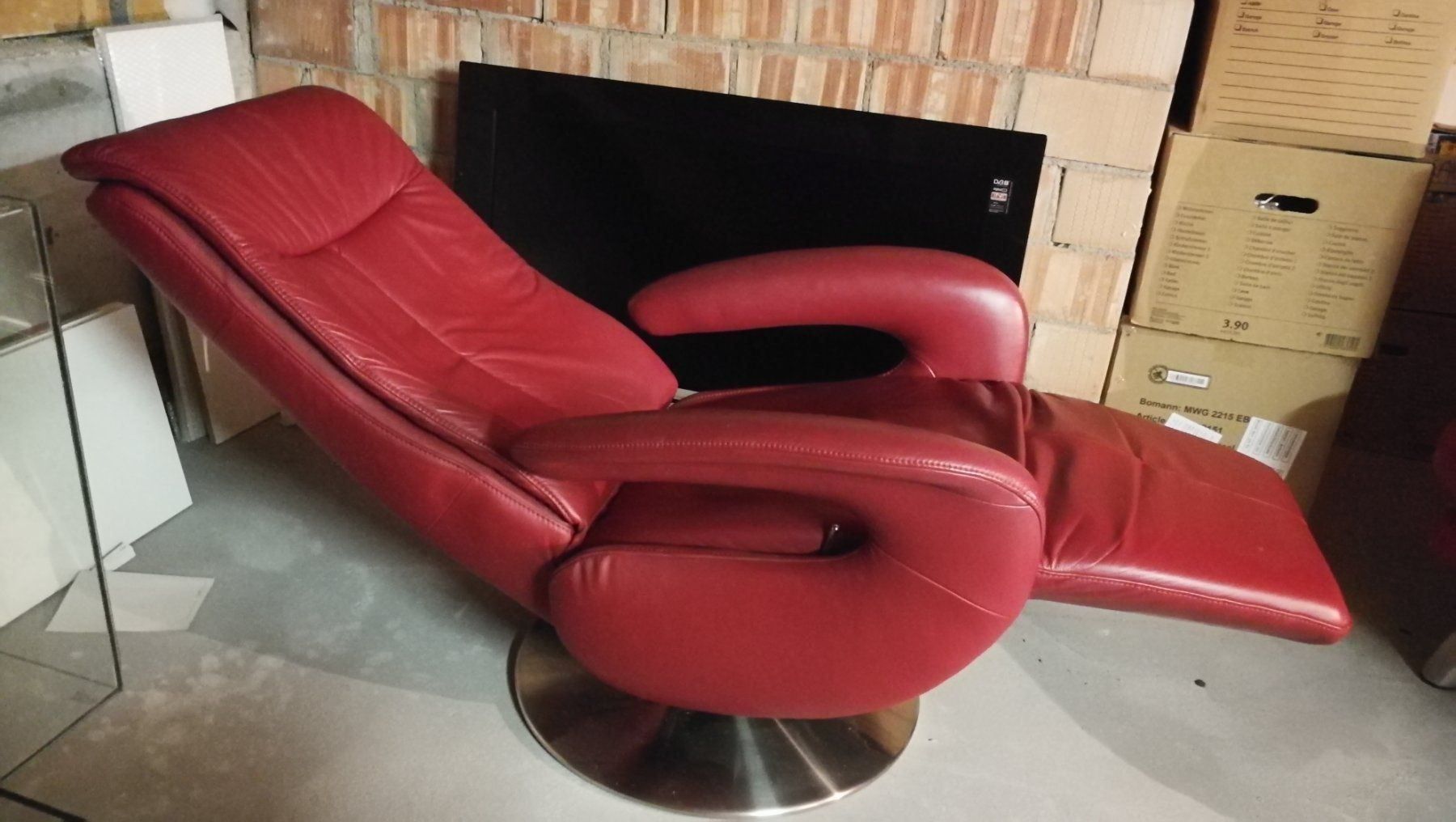 Relax-Sessel (Hukla), Leder, rot | Kaufen auf Ricardo